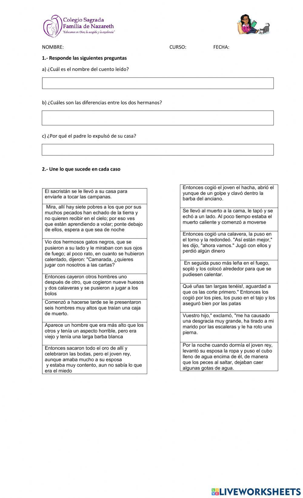 Comprension De Lectura Online Exercise For 5 Ano Live Worksheets ... Comprension De Lectura Online Exercise For 5 Ano Live Worksheets ...