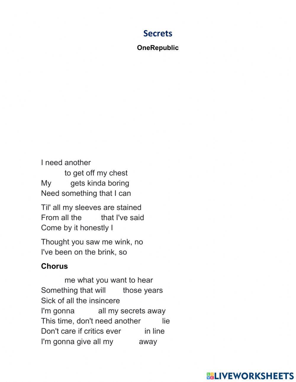 Secrets 1754 | Olga | Live Worksheets