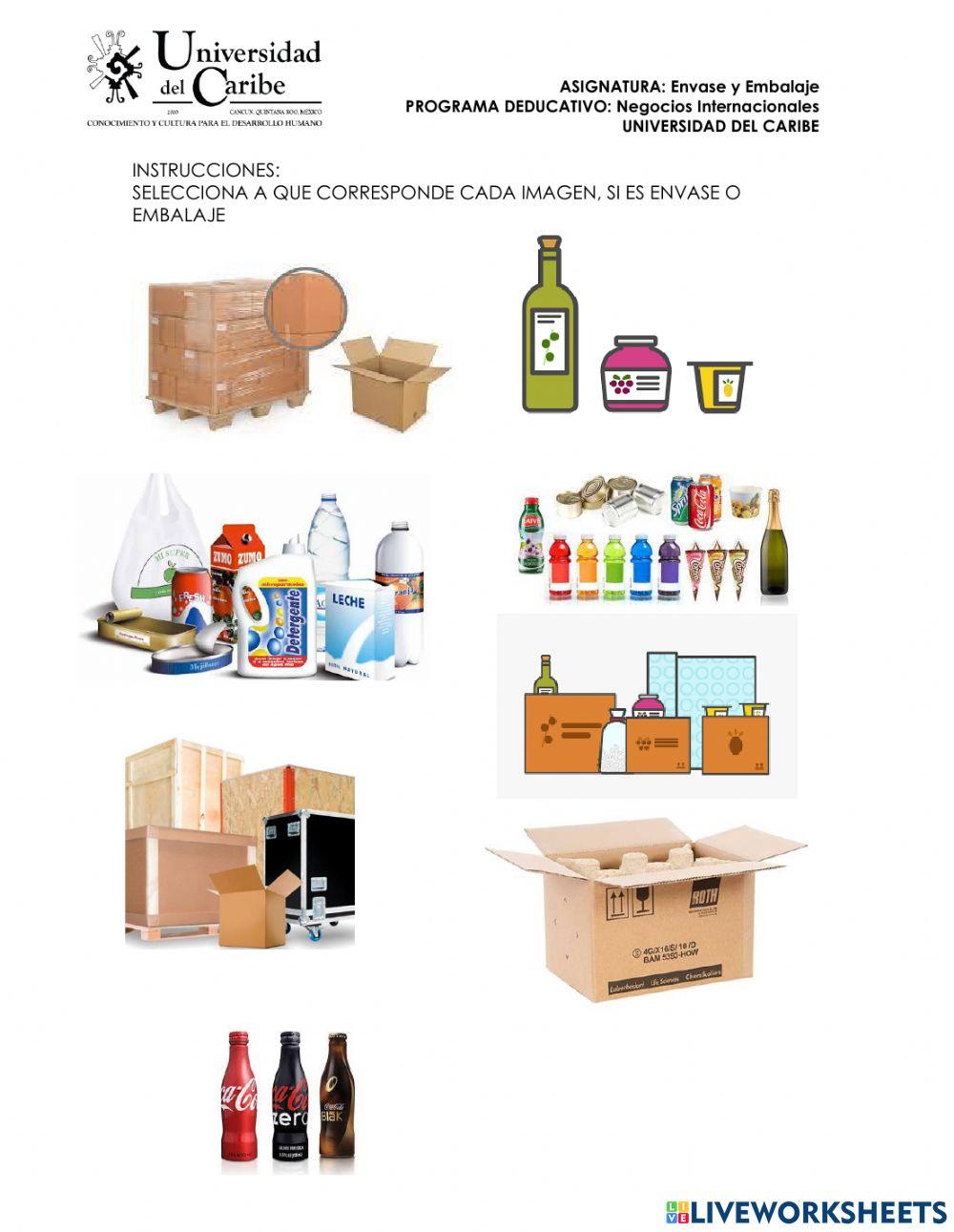 Envase o embalaje worksheet | Live Worksheets Envase o embalaje worksheet | Live Worksheets