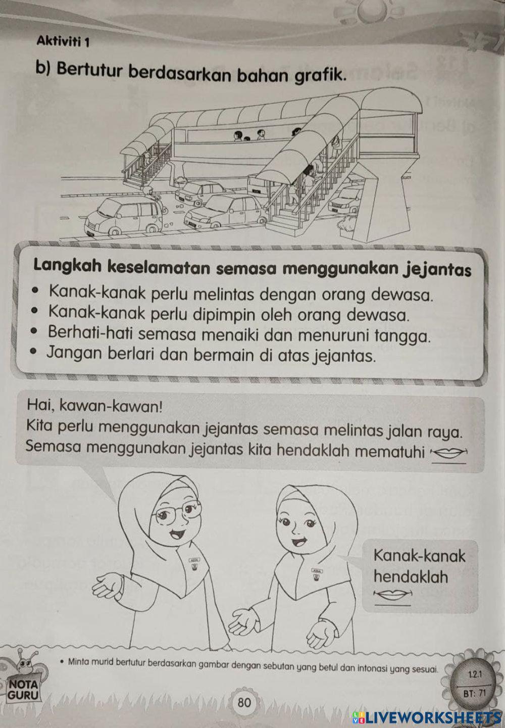 Bahasa Melayu Tahun 1 Unit 12 worksheet | Live Worksheets