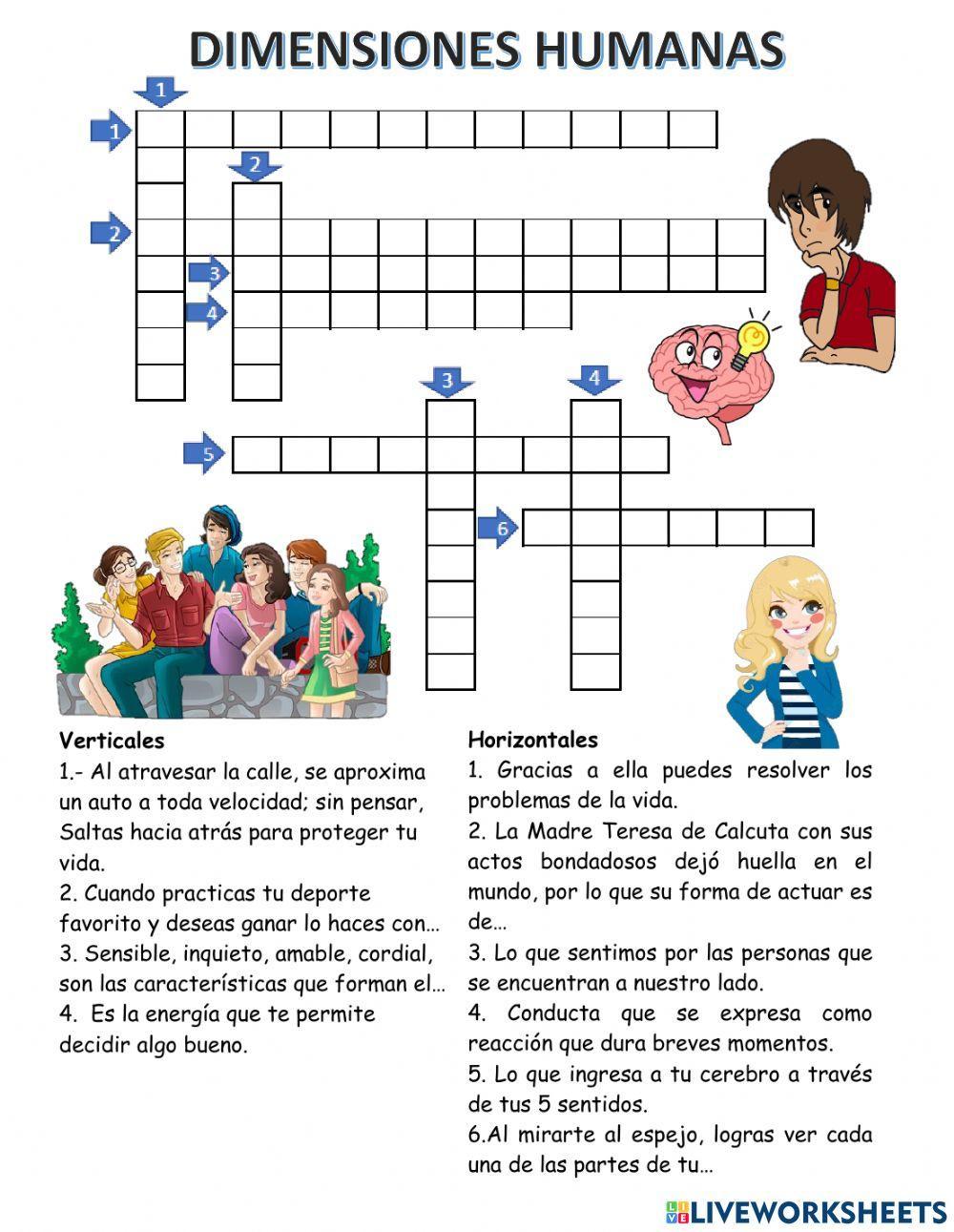 Dimensiones hum… | Free Interactive Worksheets | 1538235