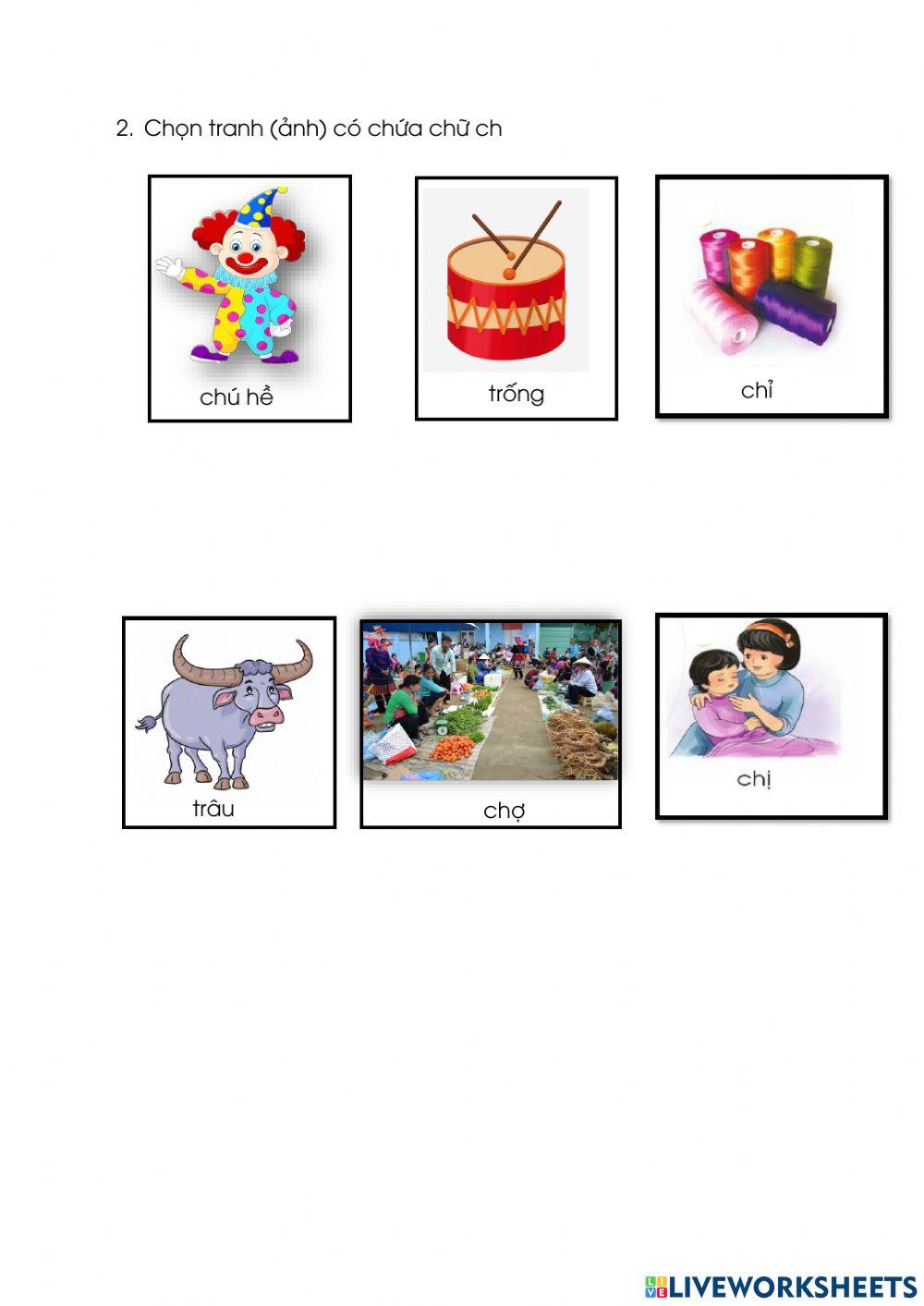 Khoi 1- tv- tr-ch | LiveWorksheets | 1537865