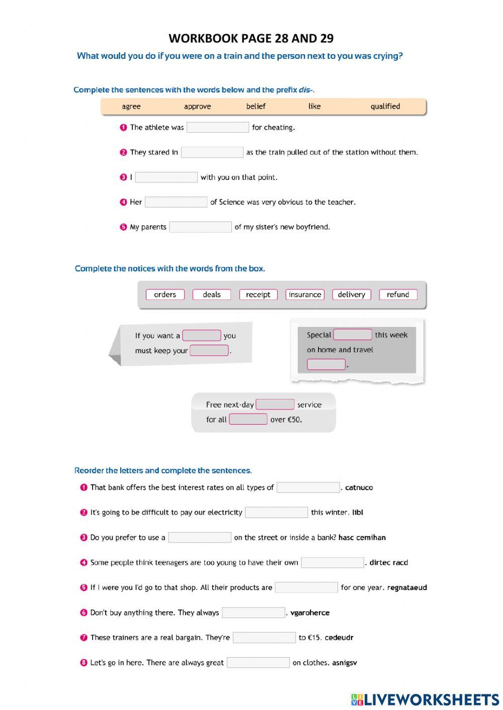 Achievers b1+ w… | Free Interactive Worksheets | 1537947