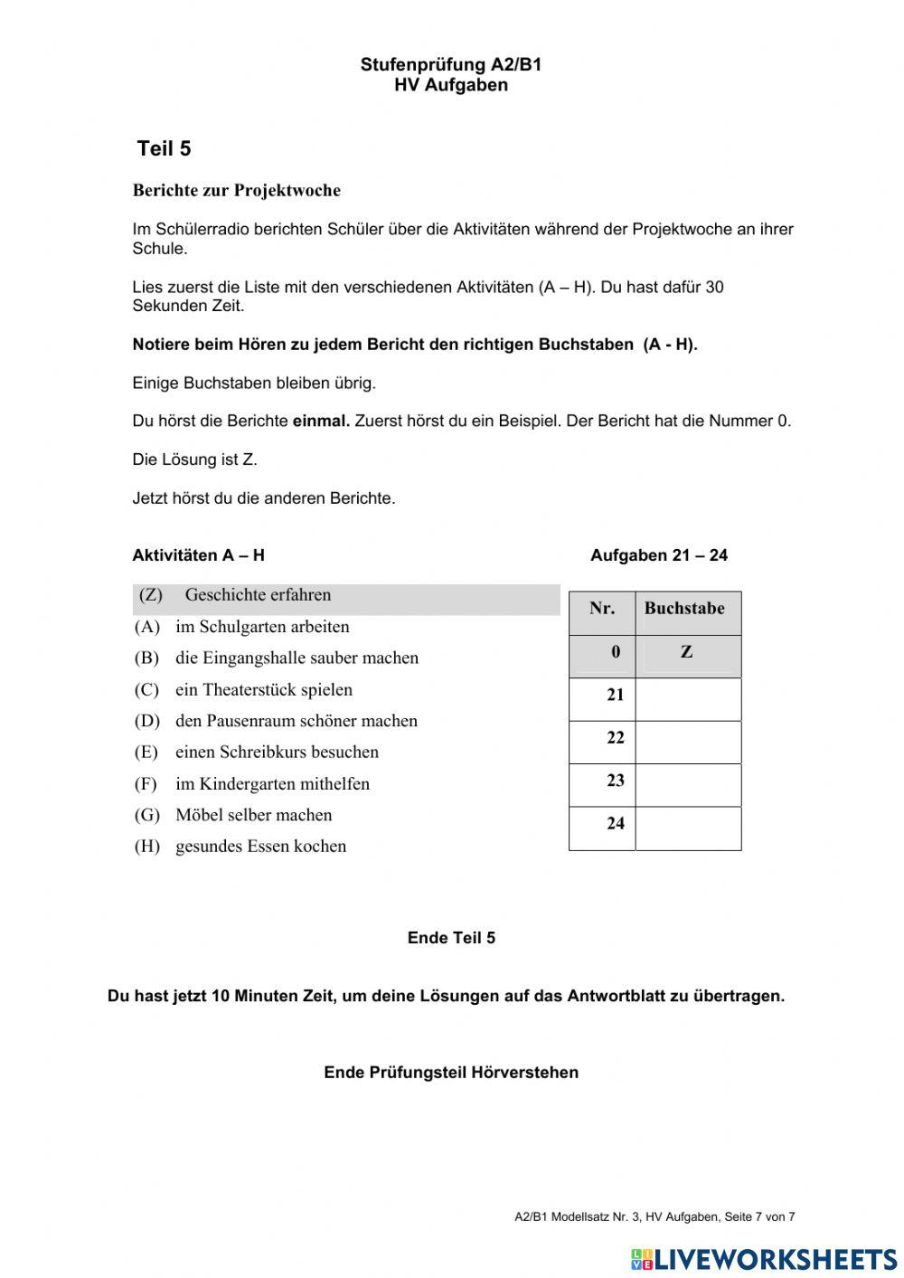 Hv dsd1 worksheet | Live Worksheets