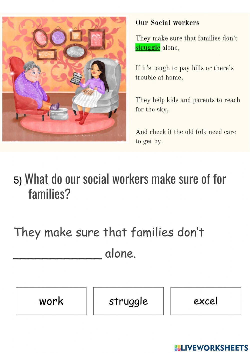 People who help part 3 extra worksheet | Live Worksheets