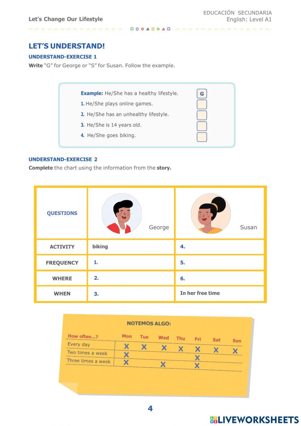 Let’s Change Our Lifestyle online worksheet | Live Worksheets