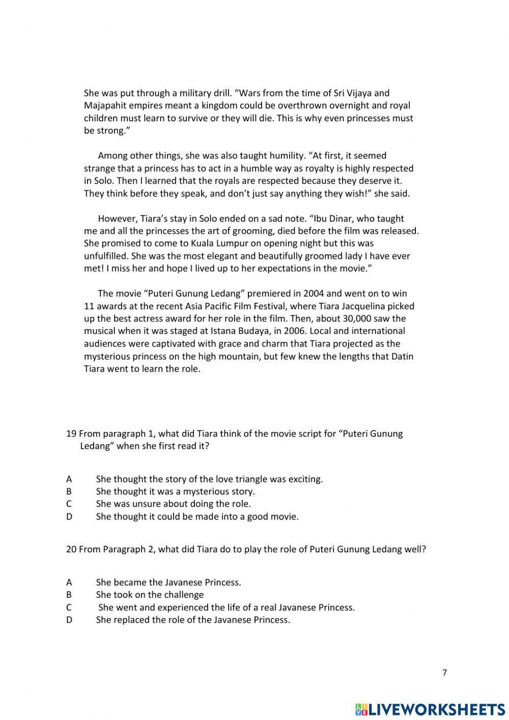 1538547 | Reading & Use of English(Paper 1) Part 1-3