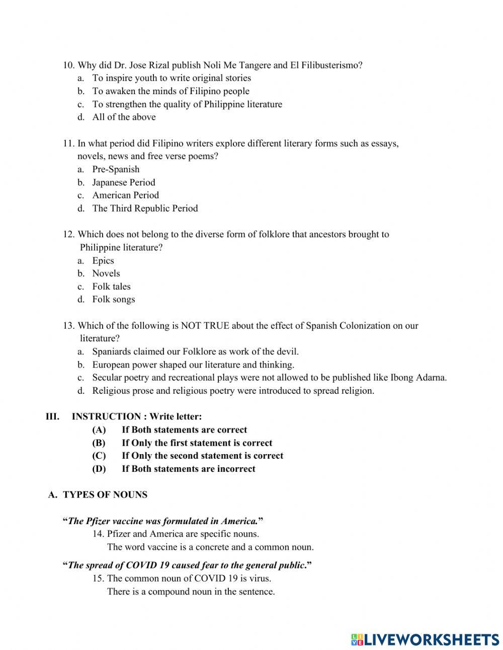 1538606 | First quarter examination english 7 | SHAIRA