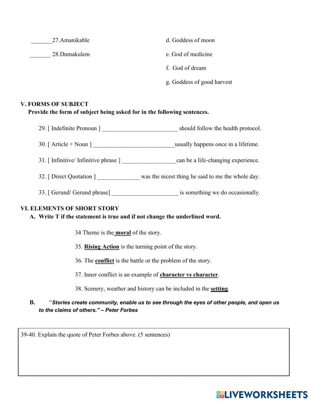 1538606 | First quarter examination english 7 | SHAIRA