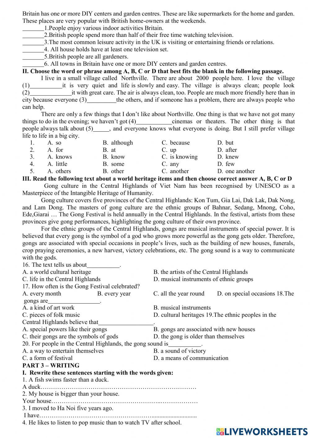Grade 8- Mid term Revision 1538677 | moonenglish123