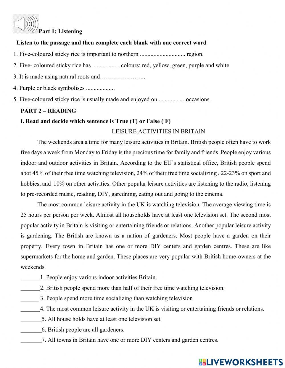 Grade 8- Mid term Revision activity | Live Worksheets