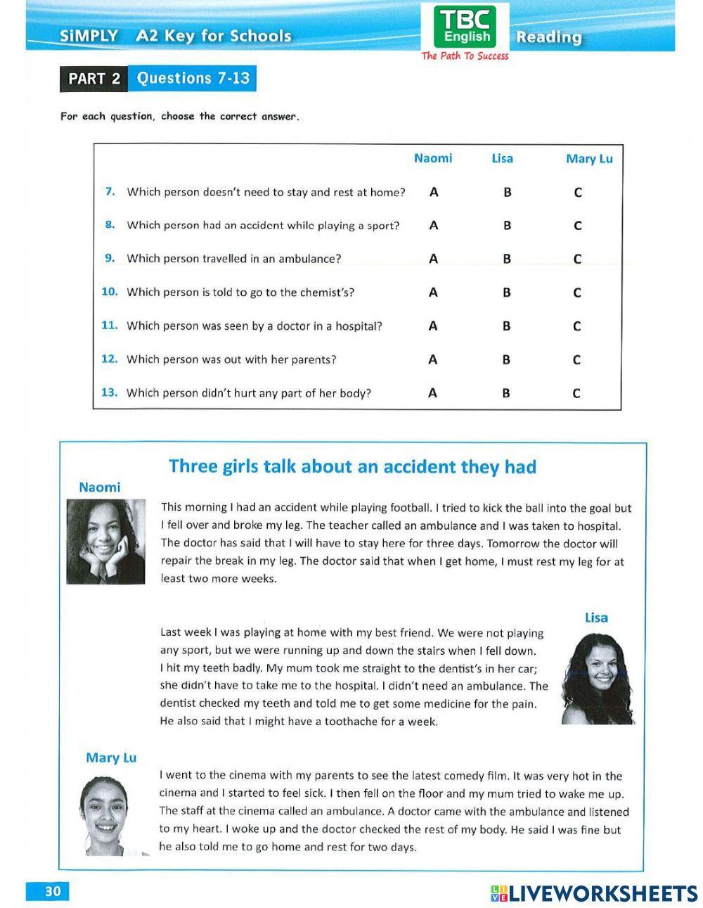 Simply KET Test… | Free Interactive Worksheets | 1539105