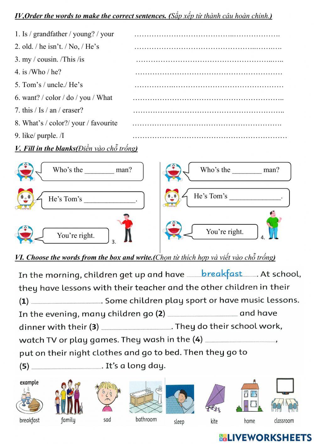 3A6-Lesson 6- I haven't got seven tomatoes worksheet | Live Worksheets