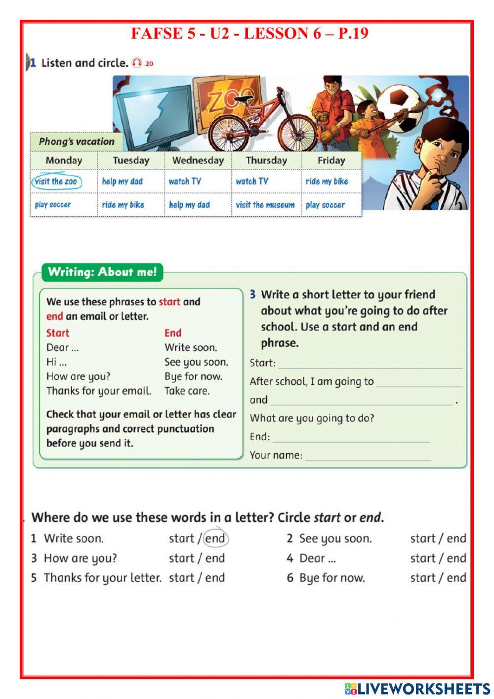 Fafse 5-U2-L6-P.19 worksheet | Live Worksheets