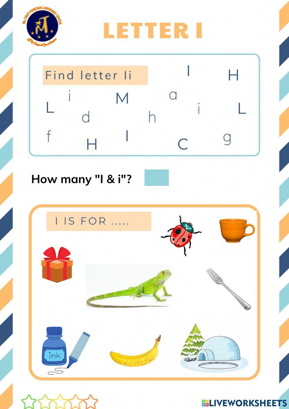 Find Letter Ii | Free Interactive Worksheets | 1539651
