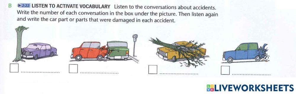 ENT2225-car accident online exercise for | Live Worksheets