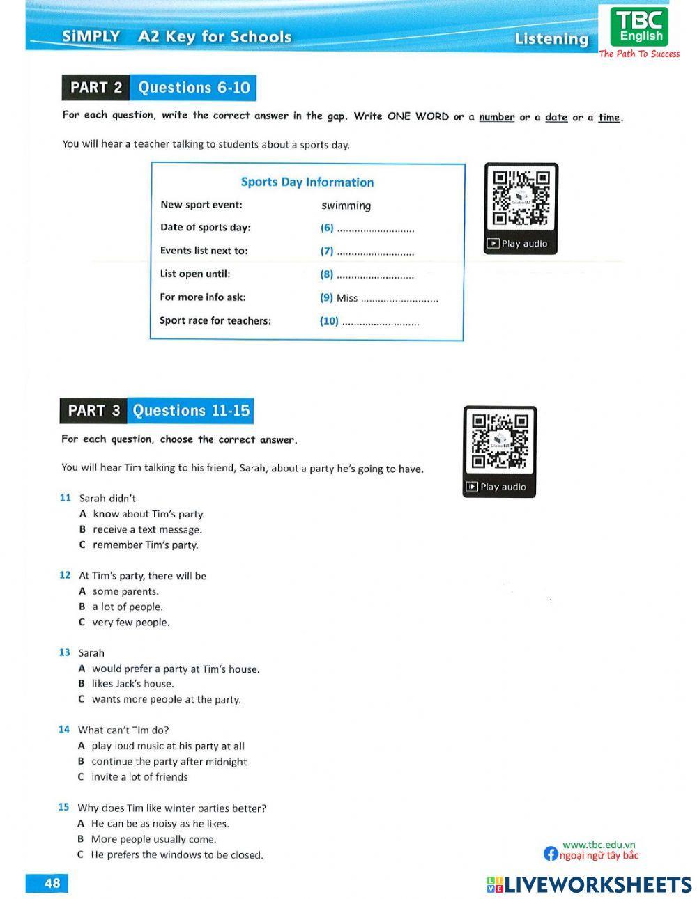 Simply KET Test… | Free Interactive Worksheets | 1540020