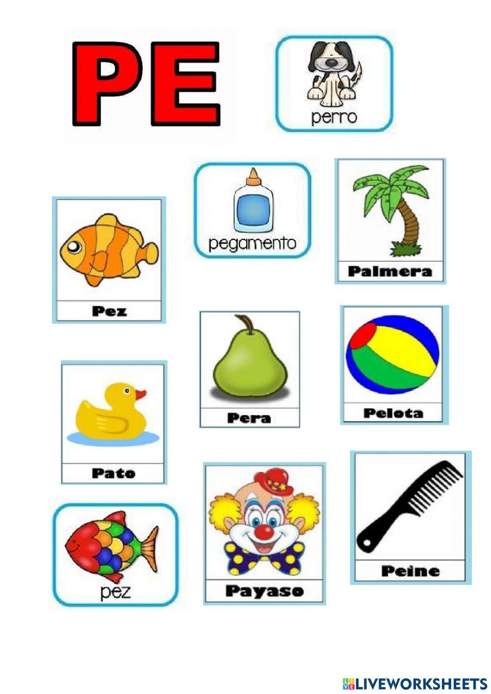 Letra PE | Free Interactive Worksheets | 1540001