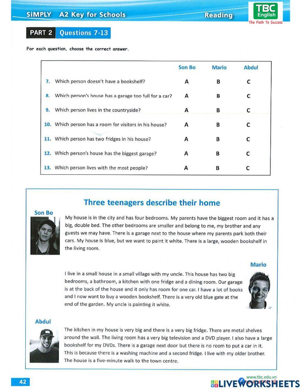 Simply KET Test… | Free Interactive Worksheets | 1540128