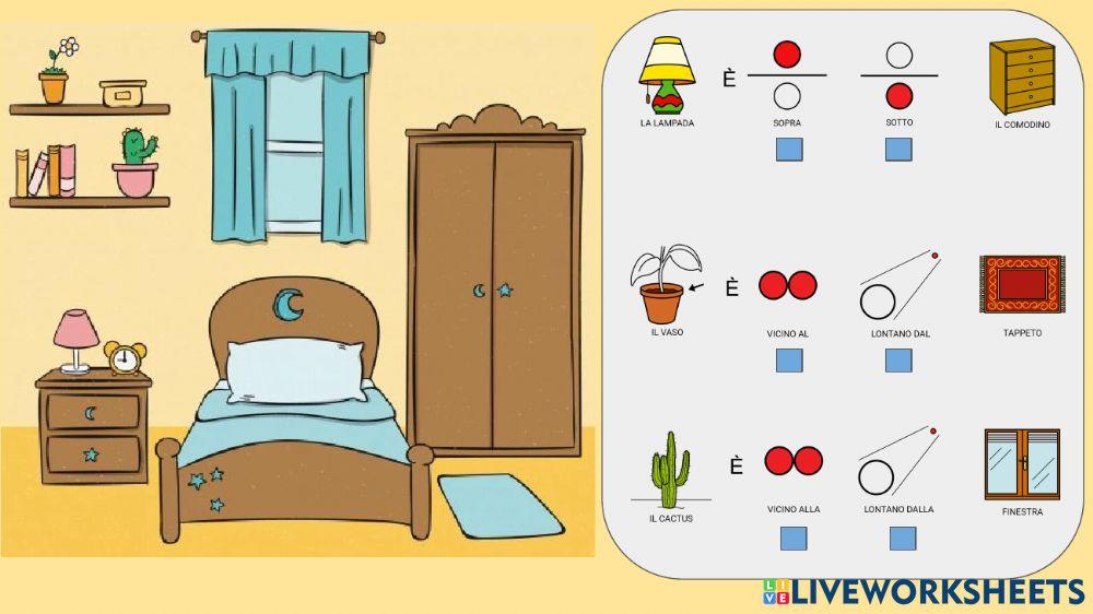Sopra- sotto- vicino - lontano worksheet | Live Worksheets