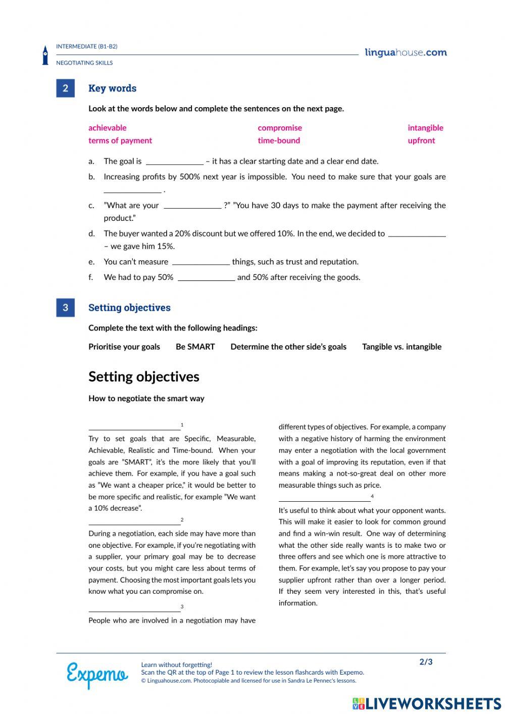6748950 | Negotiating skills | MsLP | LiveWorksheets