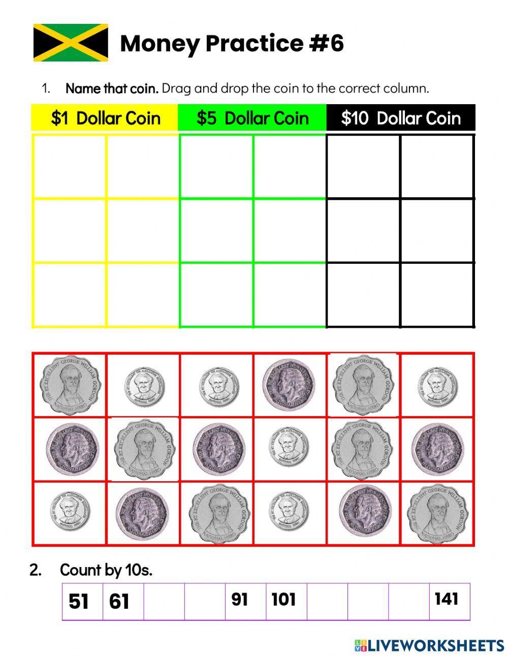 JMD Money Pract… | Free Interactive Worksheets | 1541246