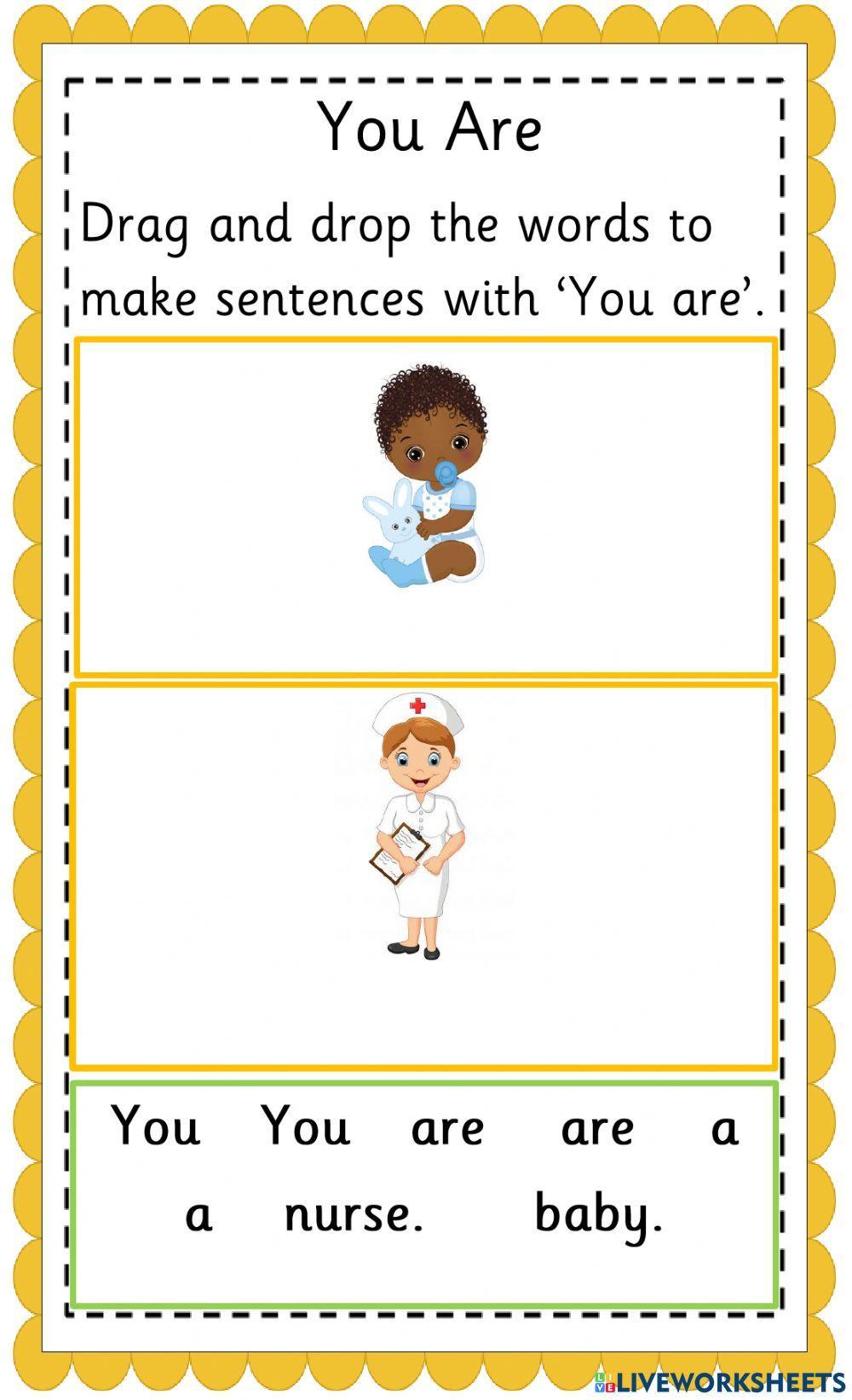 You Are + Noun worksheet | Live Worksheets