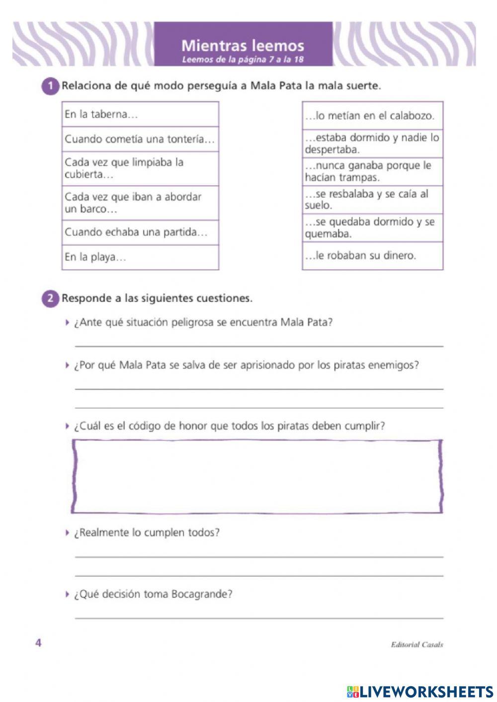 Control de lect… | Free Interactive Worksheets | 4051884