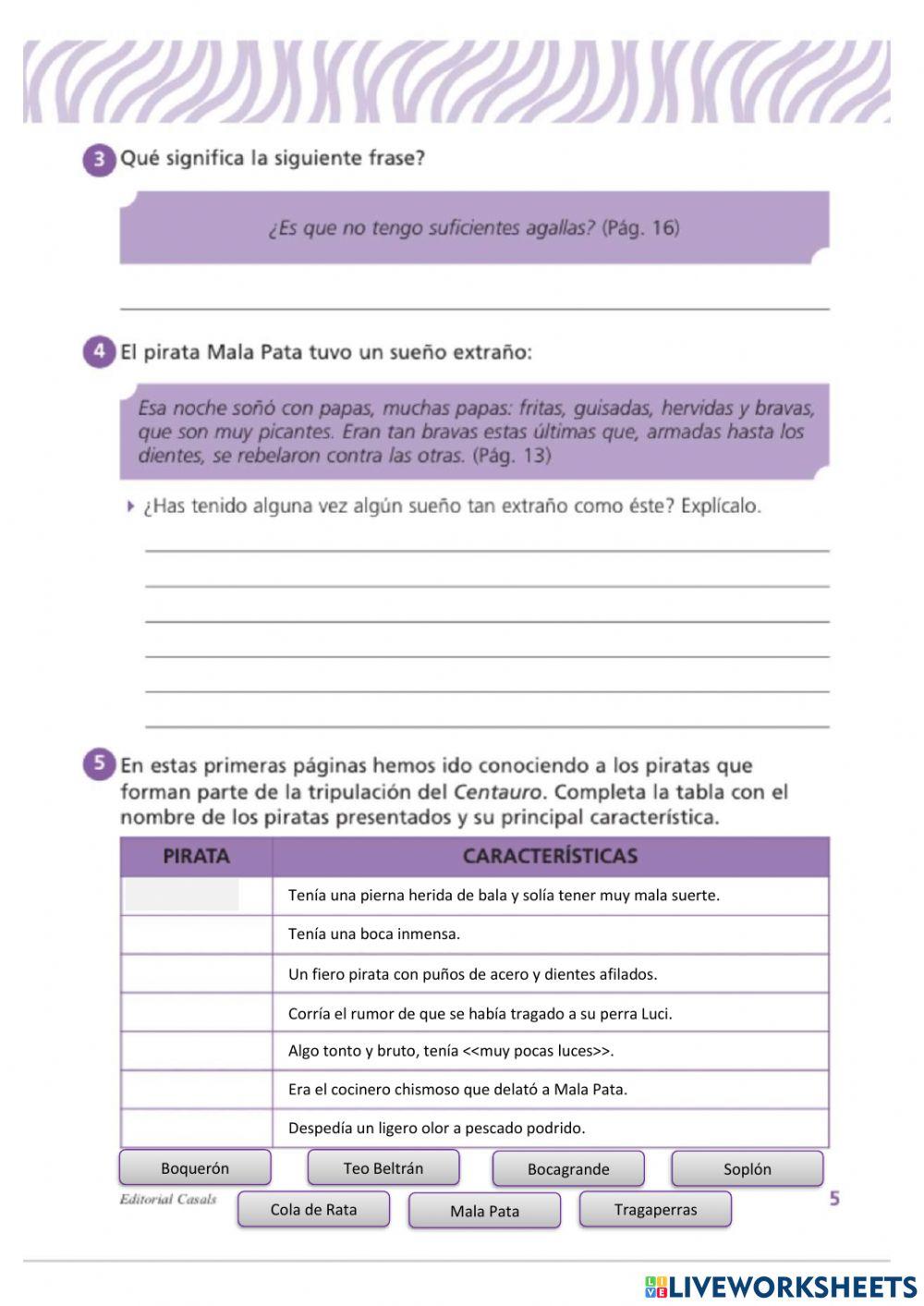 Control de lect… | Free Interactive Worksheets | 4051884