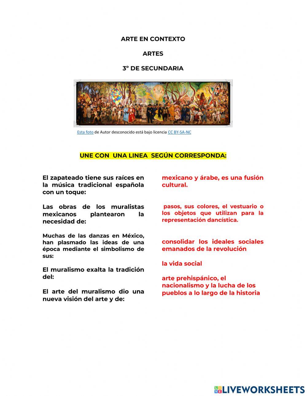 Arte en contexto worksheet | Live Worksheets