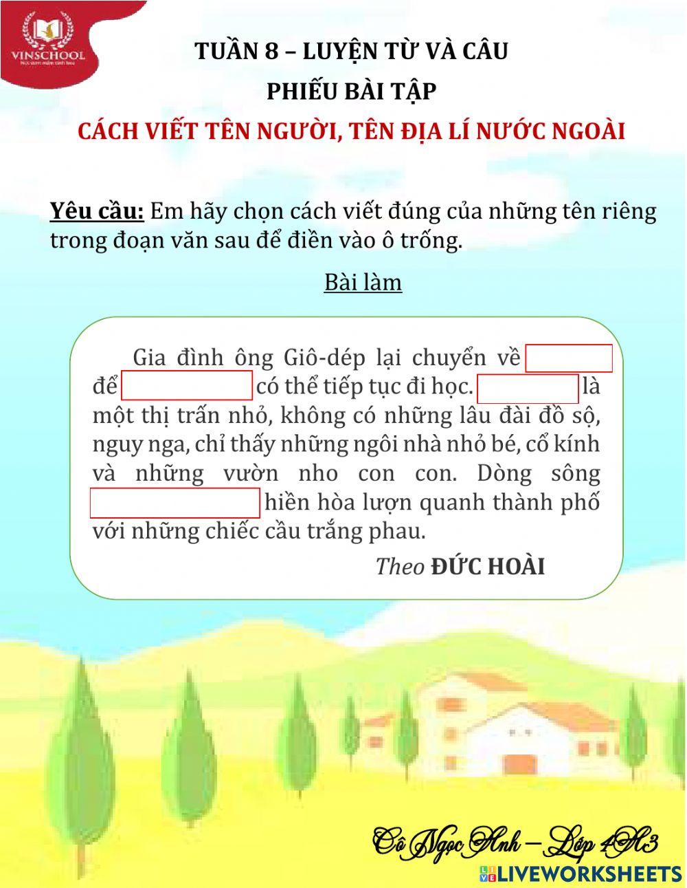 Tuần 8-LTVC-Cách viết tên người, tên địa lí nước ngoài-PBT chung ...