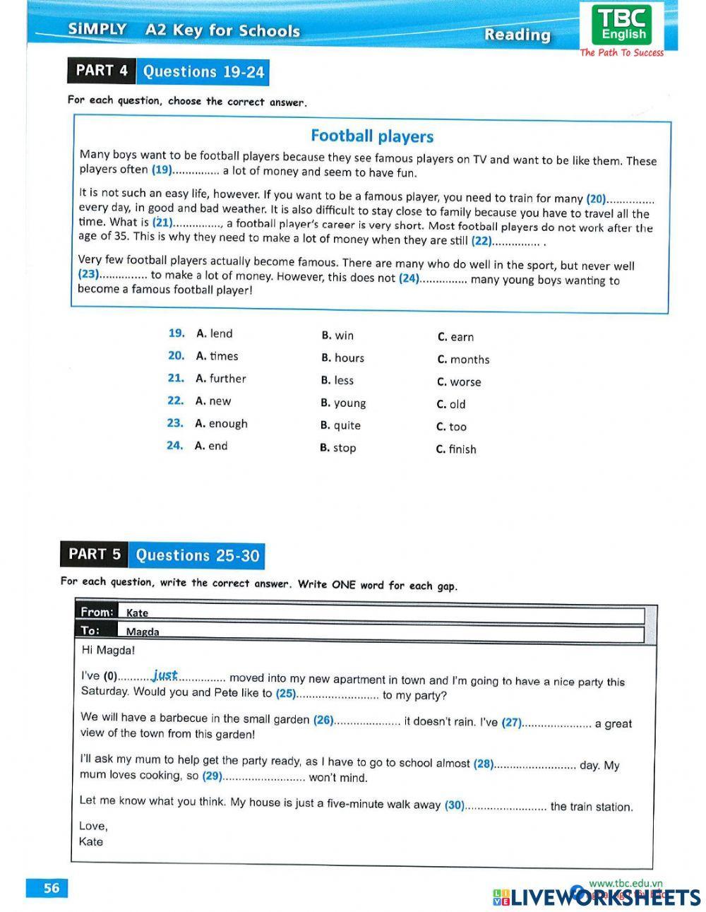 Simple KET Test… | Free Interactive Worksheets | 1542154