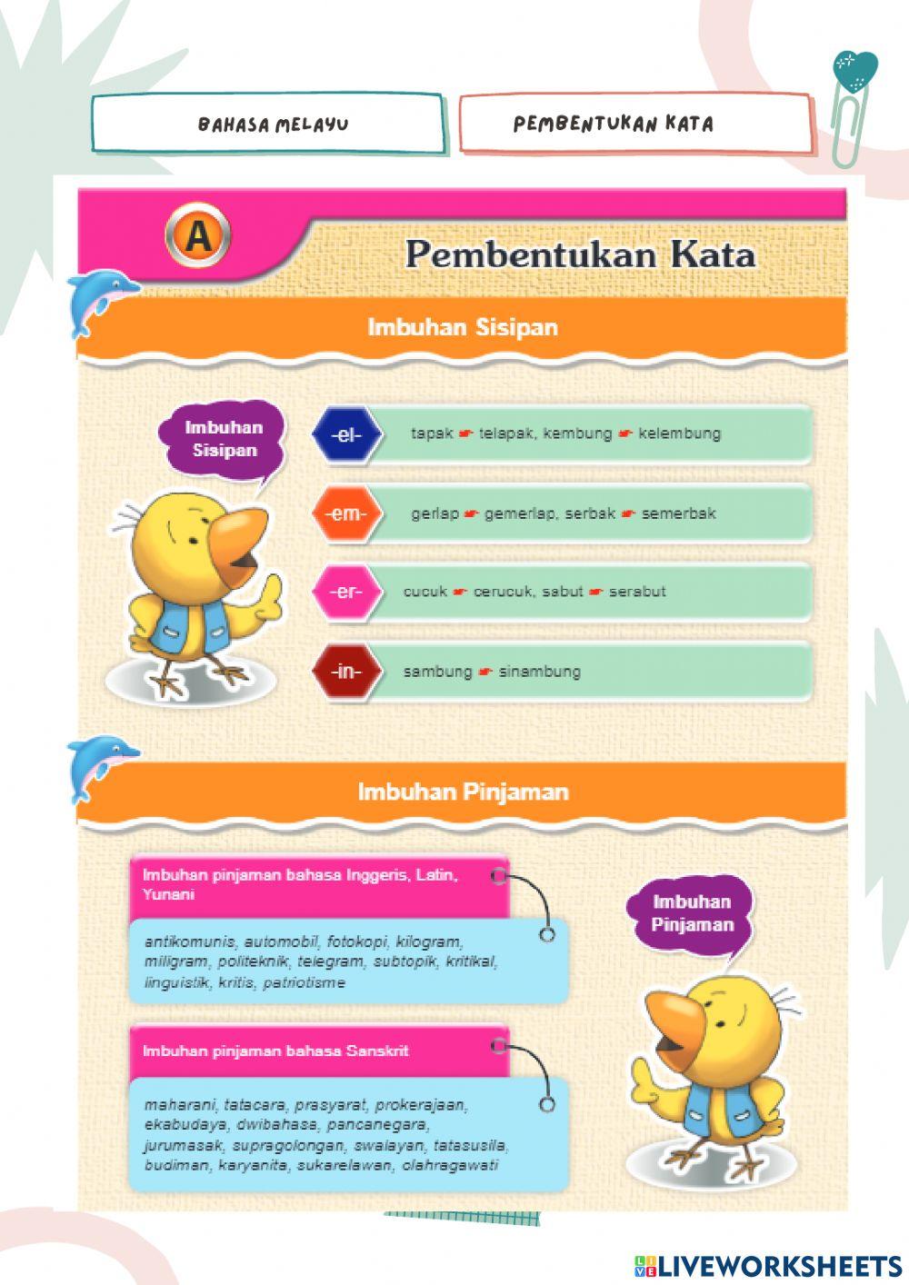 Pembentukan kata | Free Interactive Worksheets | 1542241