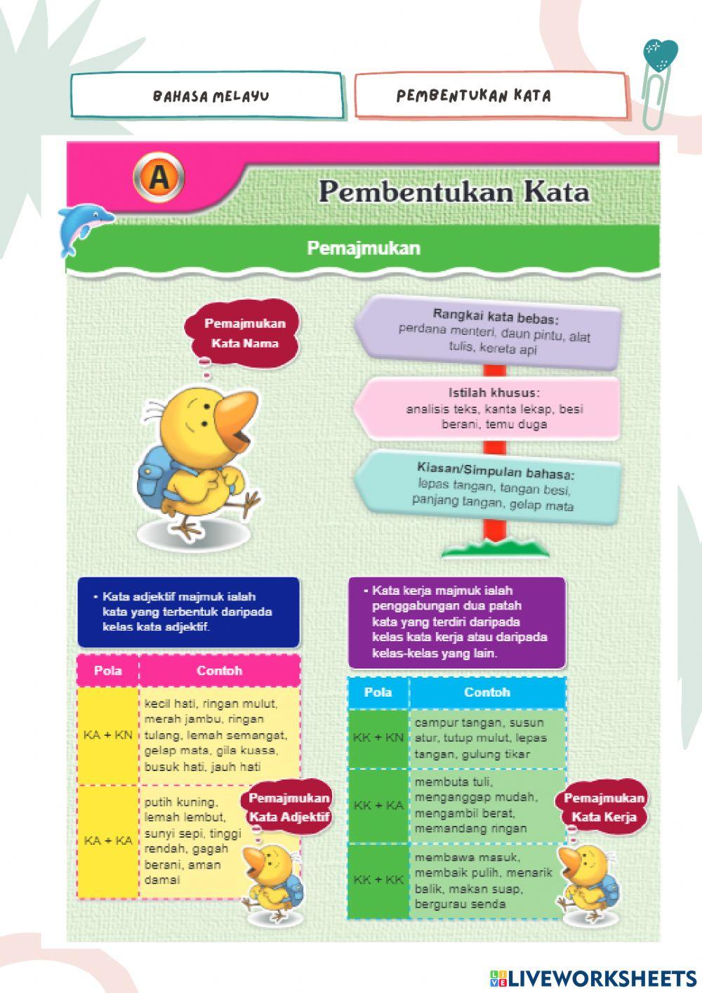 Pembentukan kata | Free Interactive Worksheets | 1542241