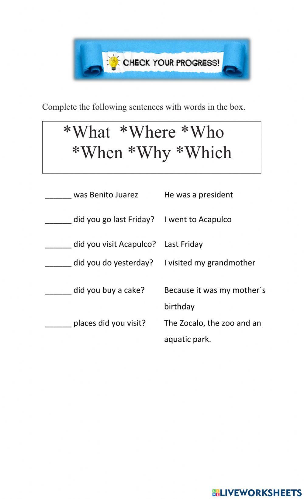 Wh Questions Yami Gurbiel Live Worksheets