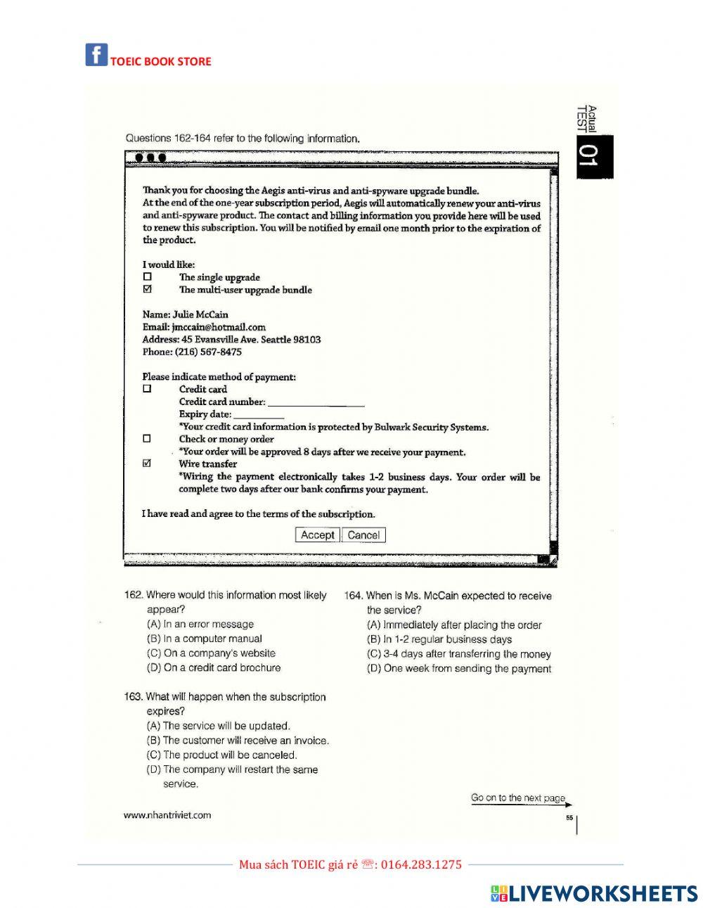 Toeic 2 homework reading 1542388 | hagumichan | Live