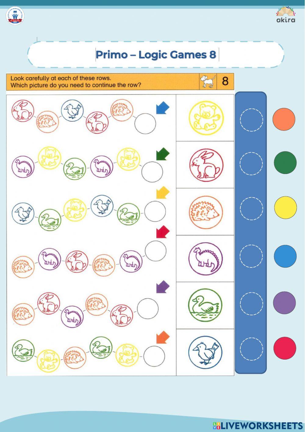 Primo - Logic Games 8 online exercise for | Live Worksheets