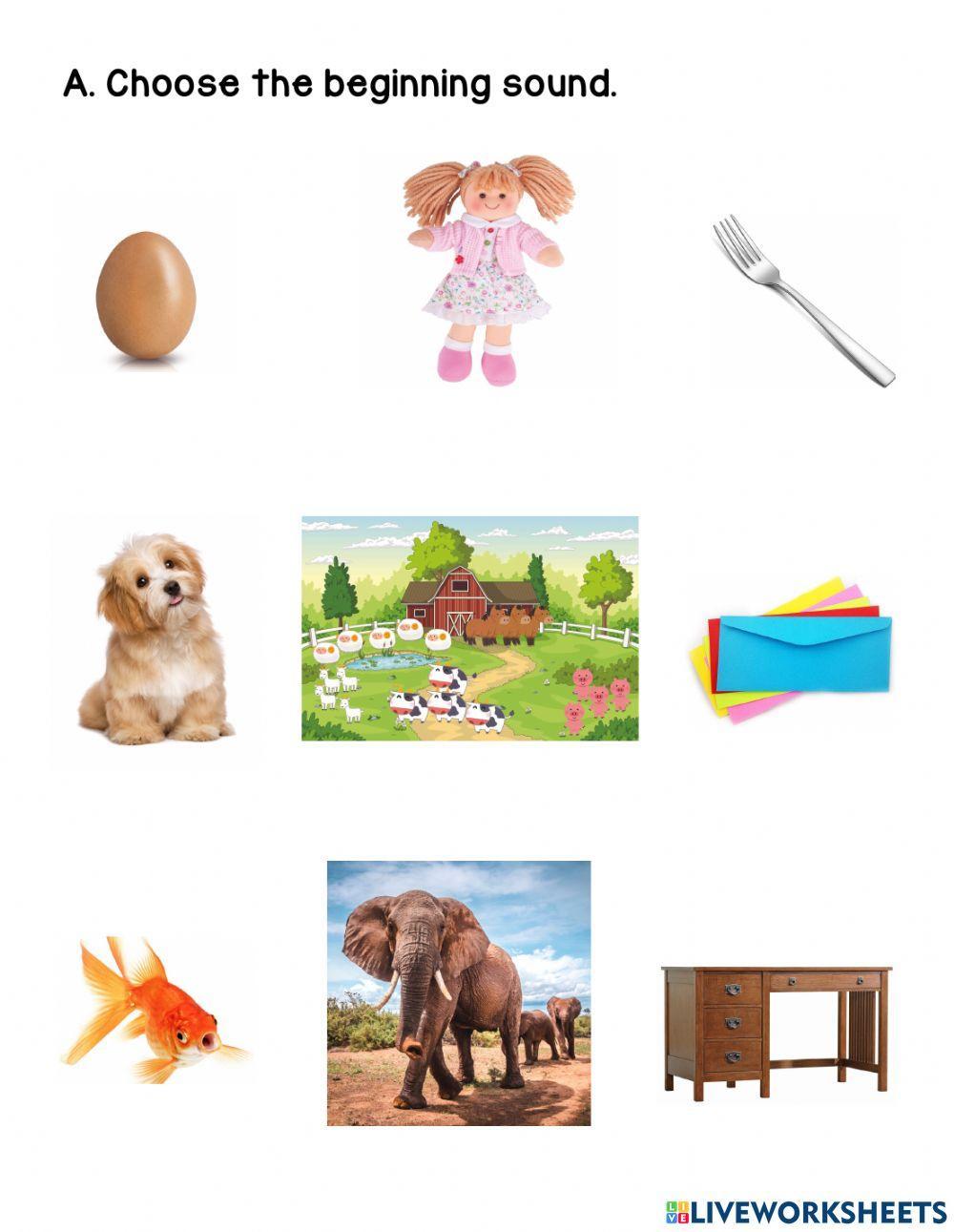 Review Beginning Sounds Dd To Ff Online Exercise For Live Worksheets