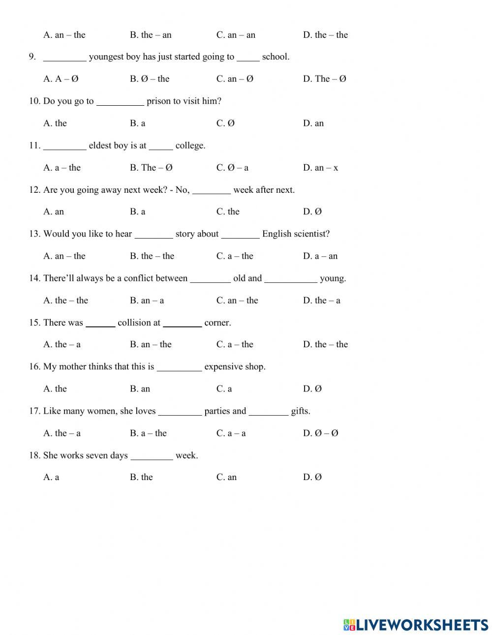 Revision 1 activity for 8 | Live Worksheets