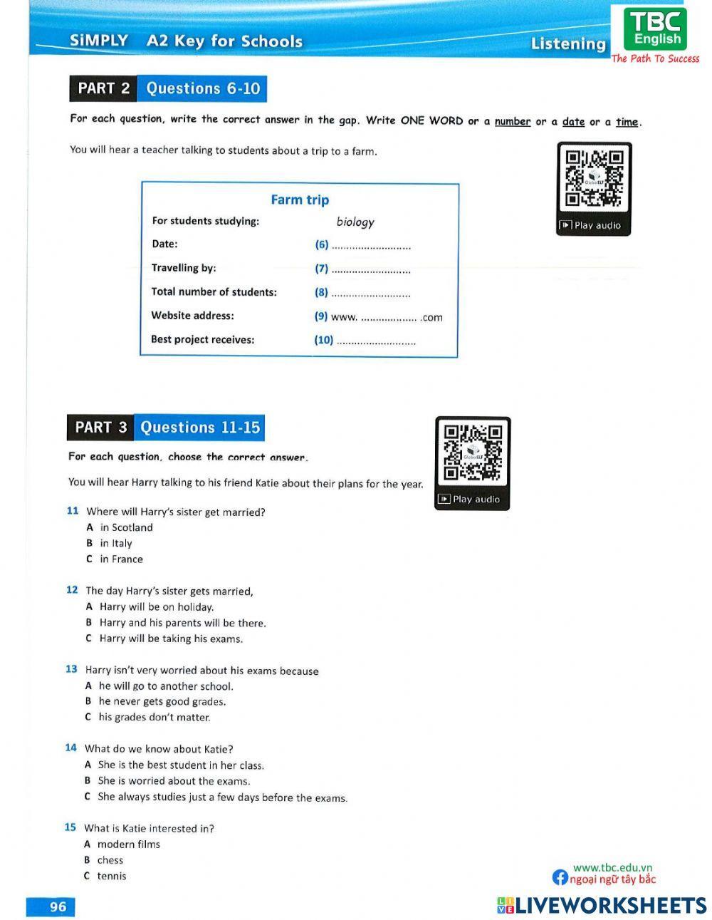 Simply KET Test… | Free Interactive Worksheets | 1543084