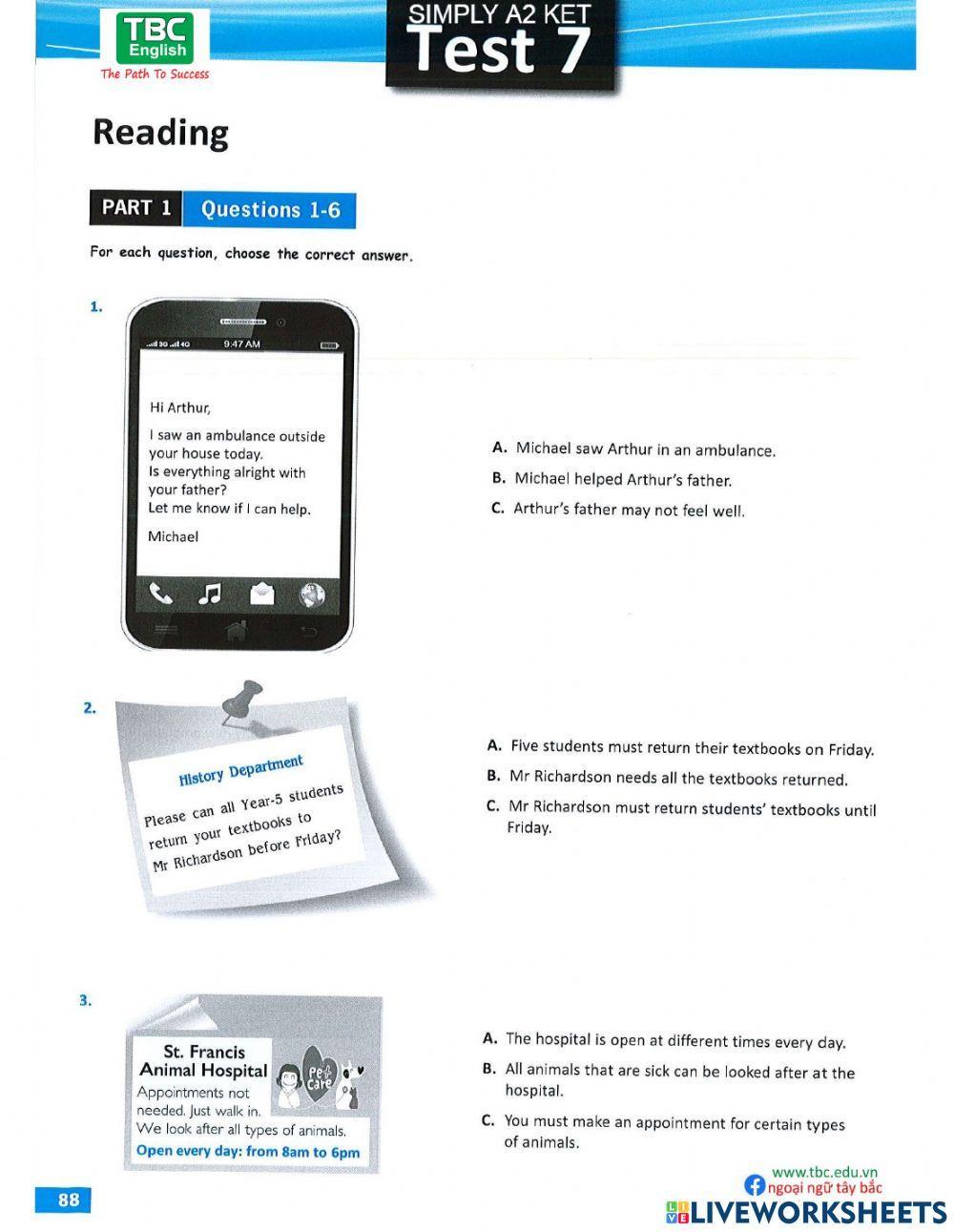 Simply KET Test… | Free Interactive Worksheets | 1543133