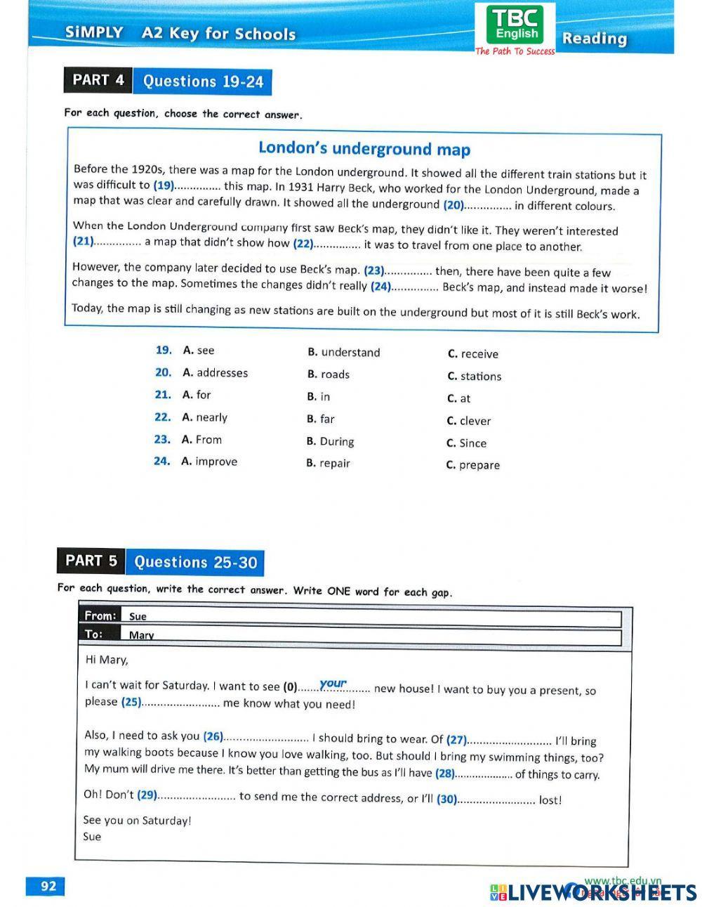 Simply KET Test… | Free Interactive Worksheets | 1543133