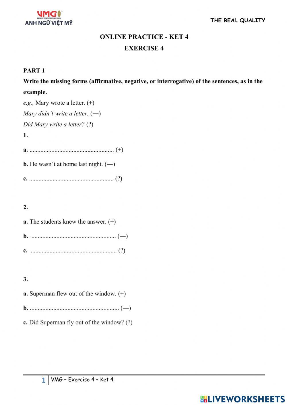 Ket 4 - online practice - test 4 1742639 | vmgtvx