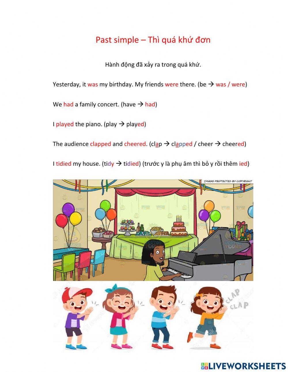 Simple past ed worksheet | Live Worksheets