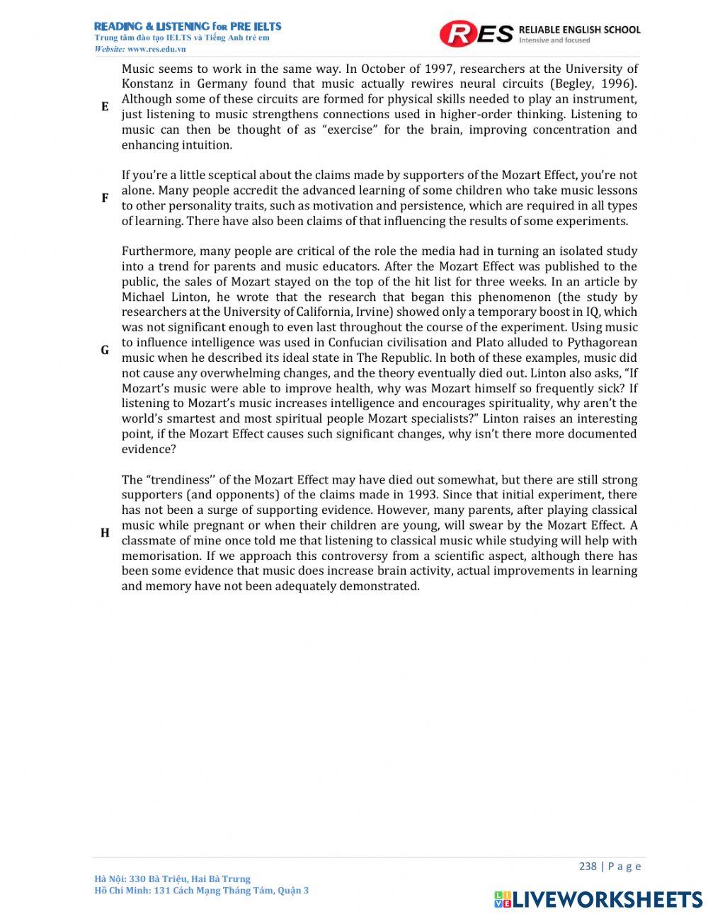 RL For Pre Les 12 Reading (1) worksheet | Live Worksheets