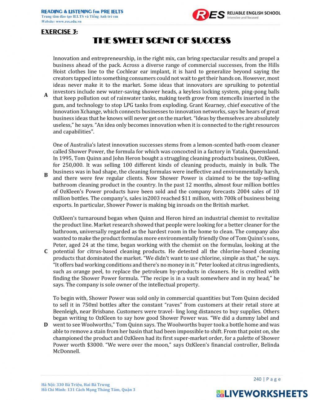 RL For Pre Les 12 Reading (2) worksheet | Live Worksheets