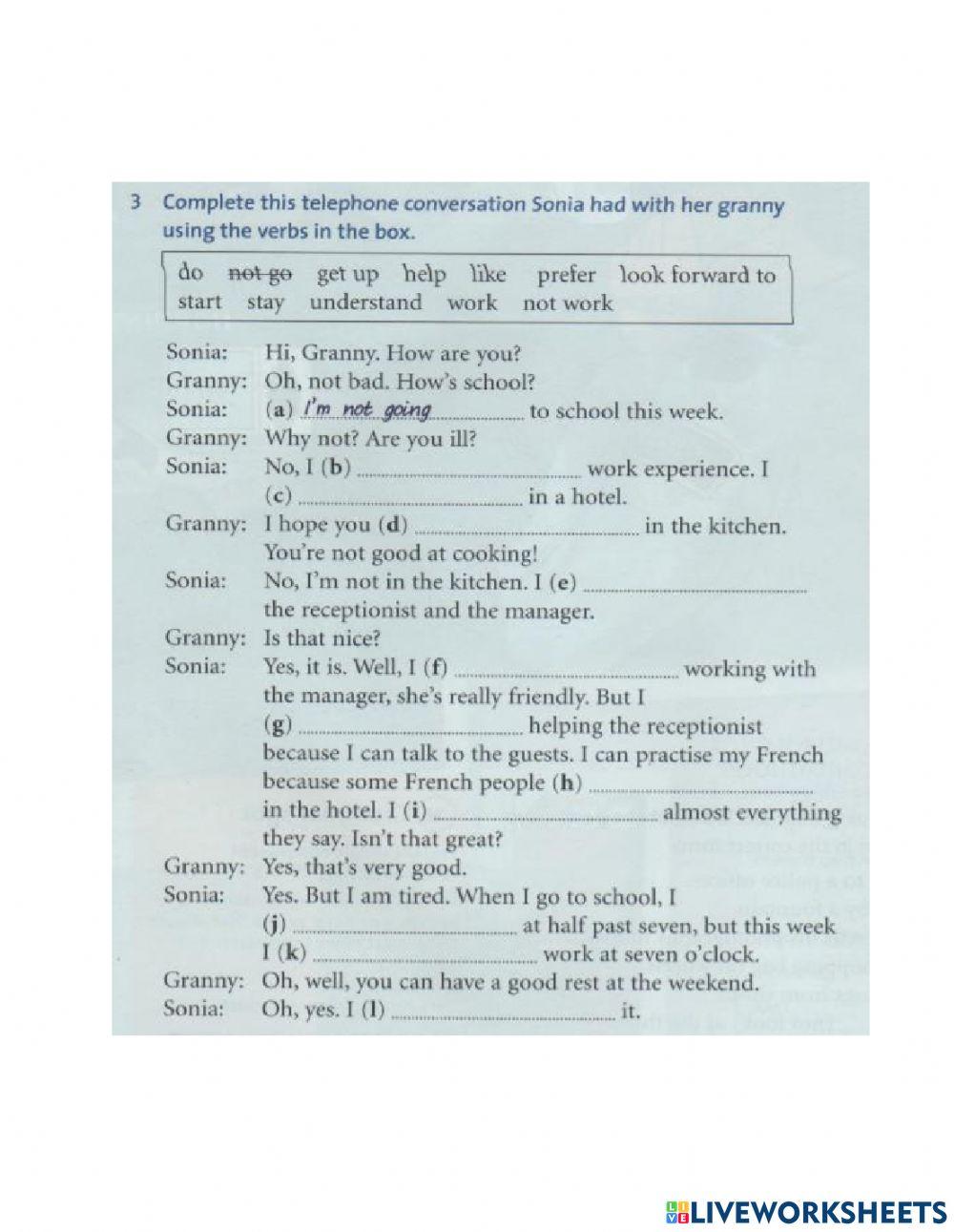 Verb exercise | patrat3l | Live Worksheets