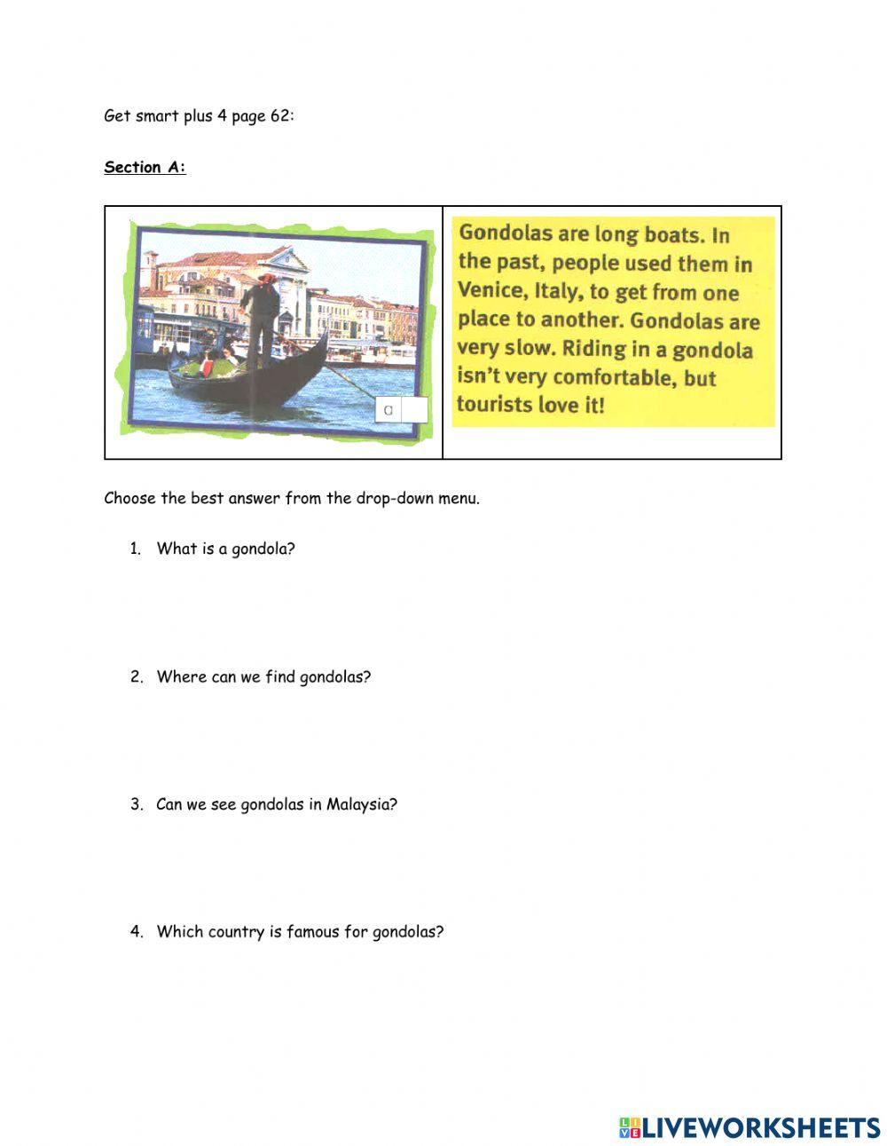 Get Smart Plus 4 page 62 worksheet | Live Worksheets