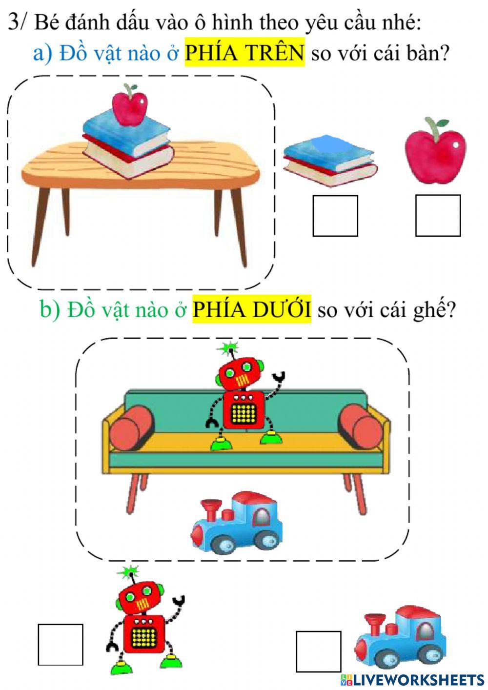 Spatial relation activity | Live Worksheets