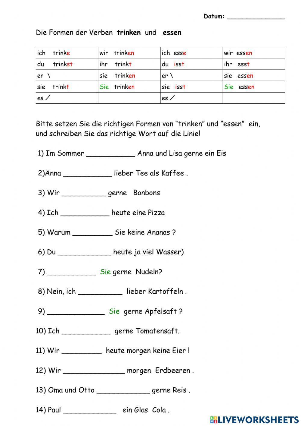 Konjugation Verben Worksheet Live Worksheets, 45% OFF
